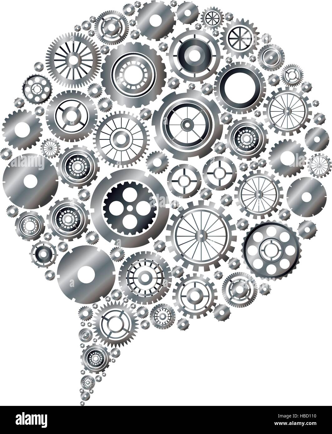 Gears and bubble icon. Cog circle wheel machine part and technology ...