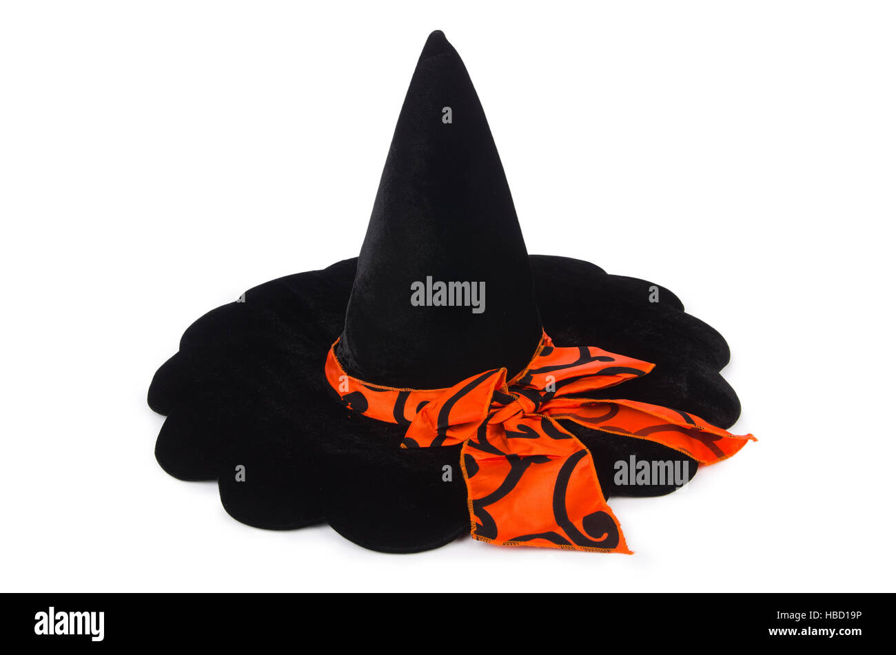 Witch hat isolated on white Stock Photo - Alamy