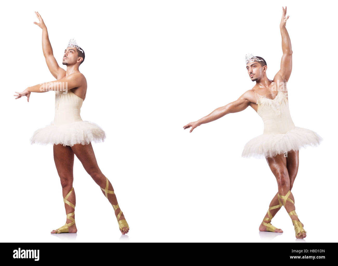 The man in ballet tutu isolated on white Stock Photo - Alamy