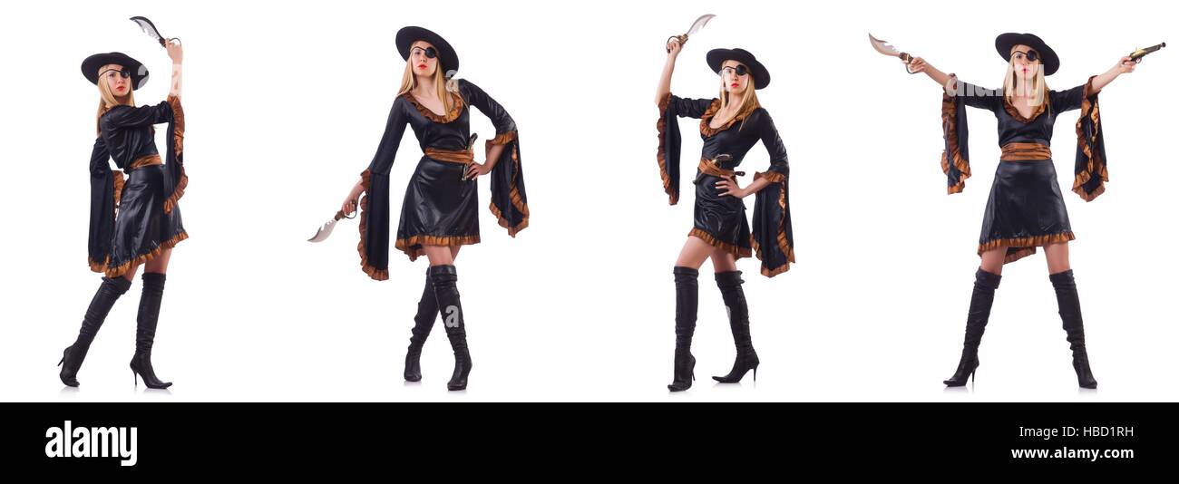 Woman pirate in various poses Cut Out Stock Images & Pictures - Alamy