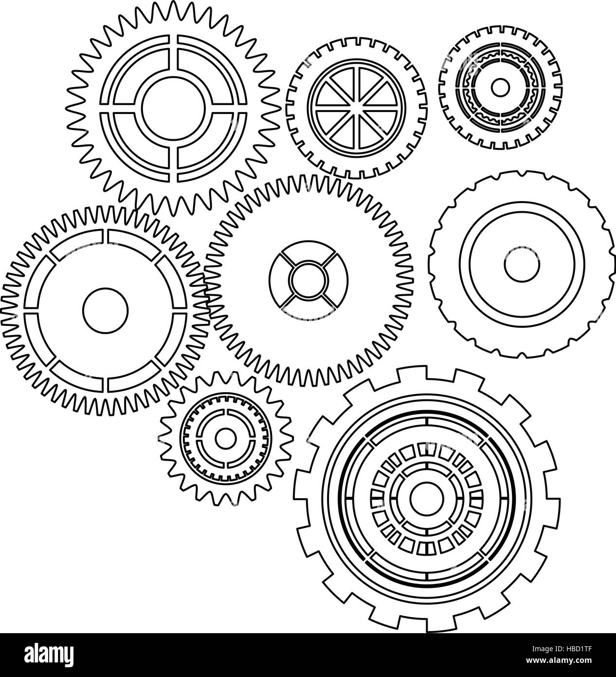 Gears icon. Cog circle wheel machine part and technology theme ...