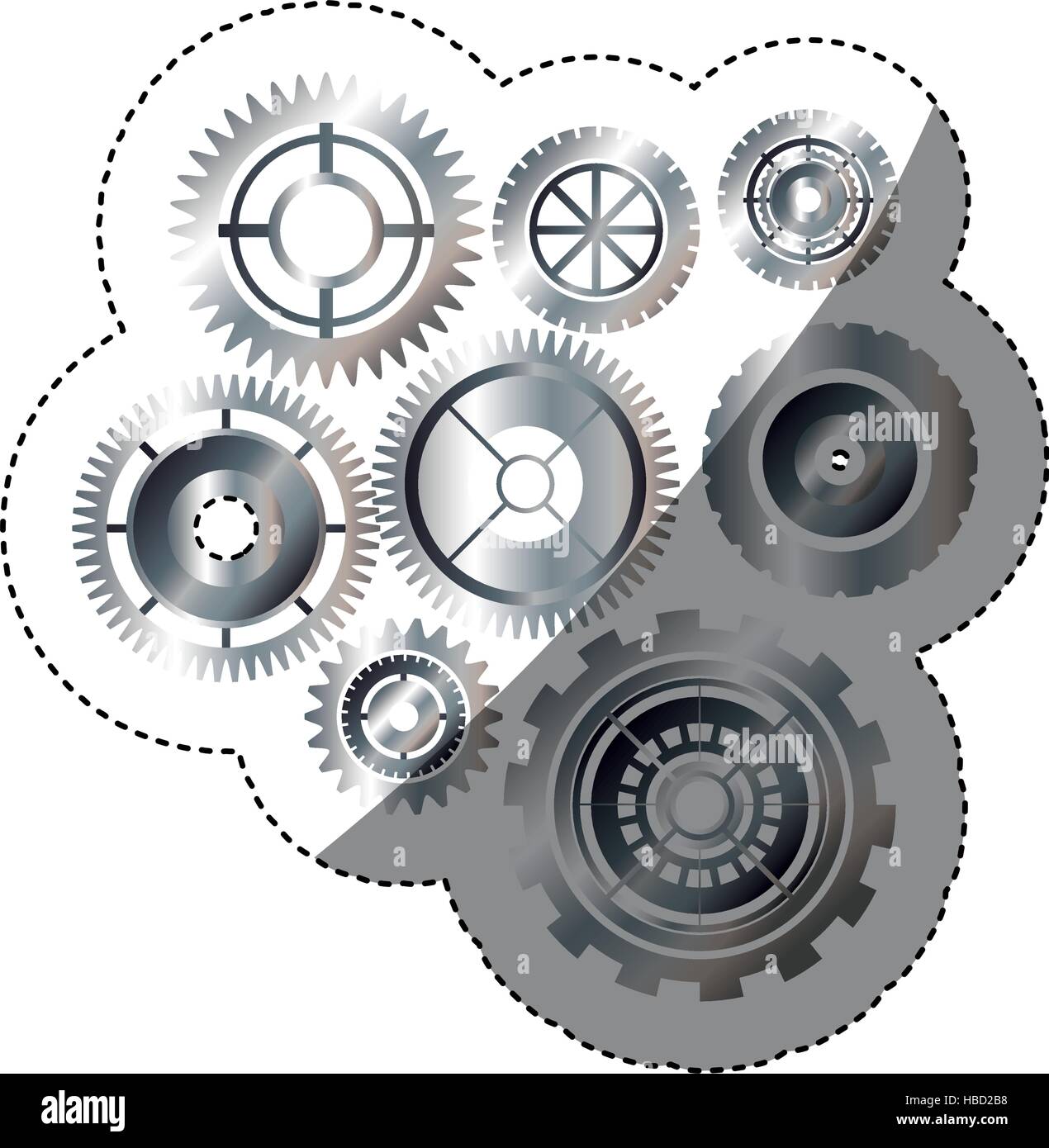 Gears icon. Cog circle wheel machine part and technology theme ...