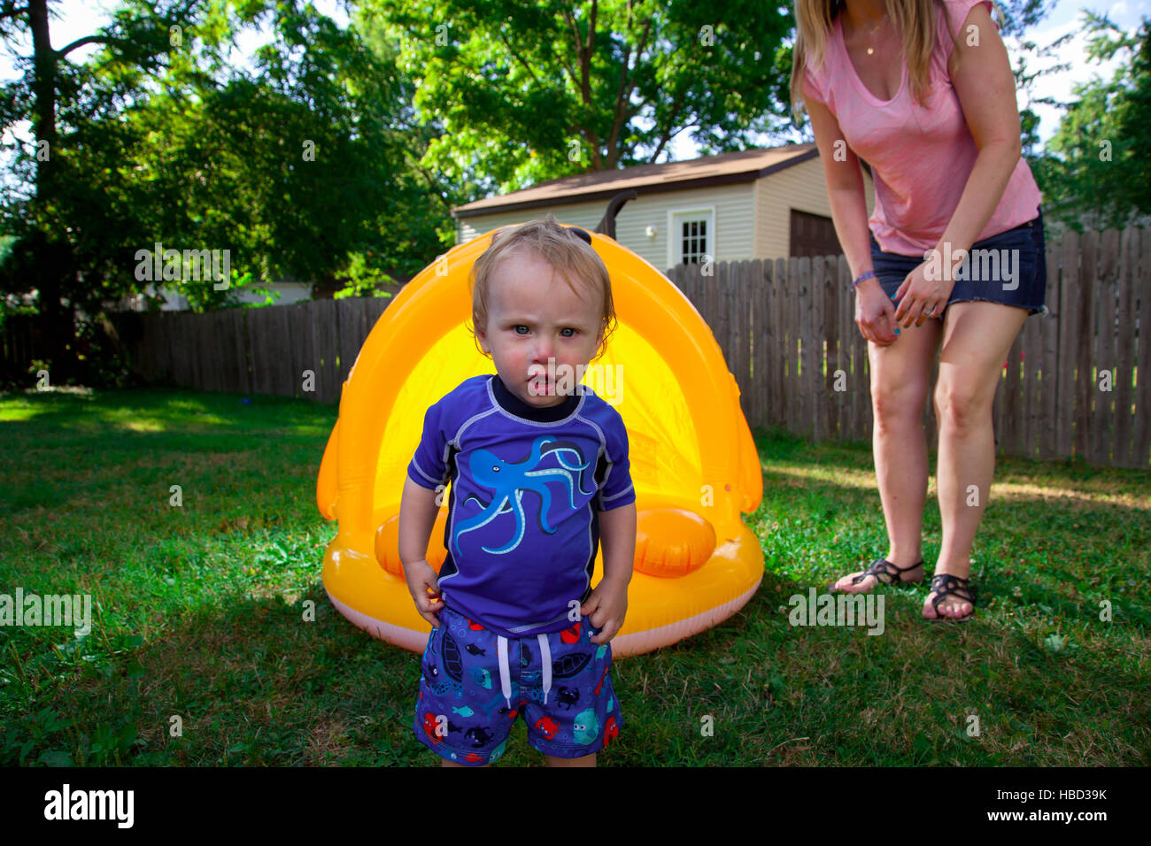 Backyard pool kids hi-res stock photography and images - Alamy