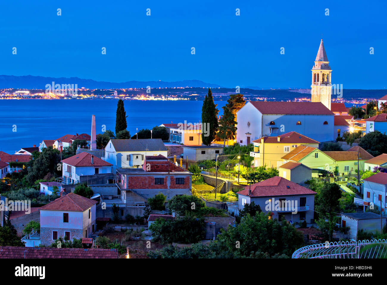 Town of Kali on Ugljan island evening view Stock Photo - Alamy