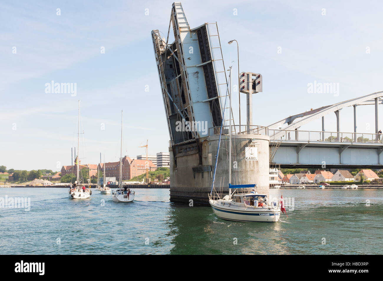 Opened flap bridge Stock Photo - Alamy