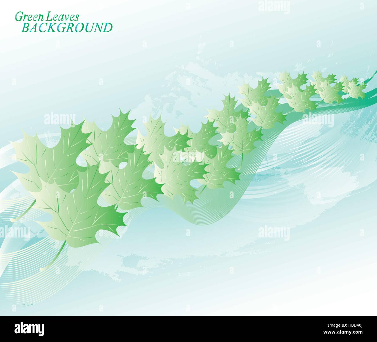 Abstract sky background with lines and leaves. EPS10 vector ...