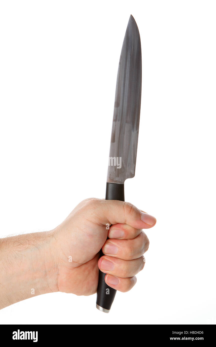 hand with knife Stock Photo - Alamy