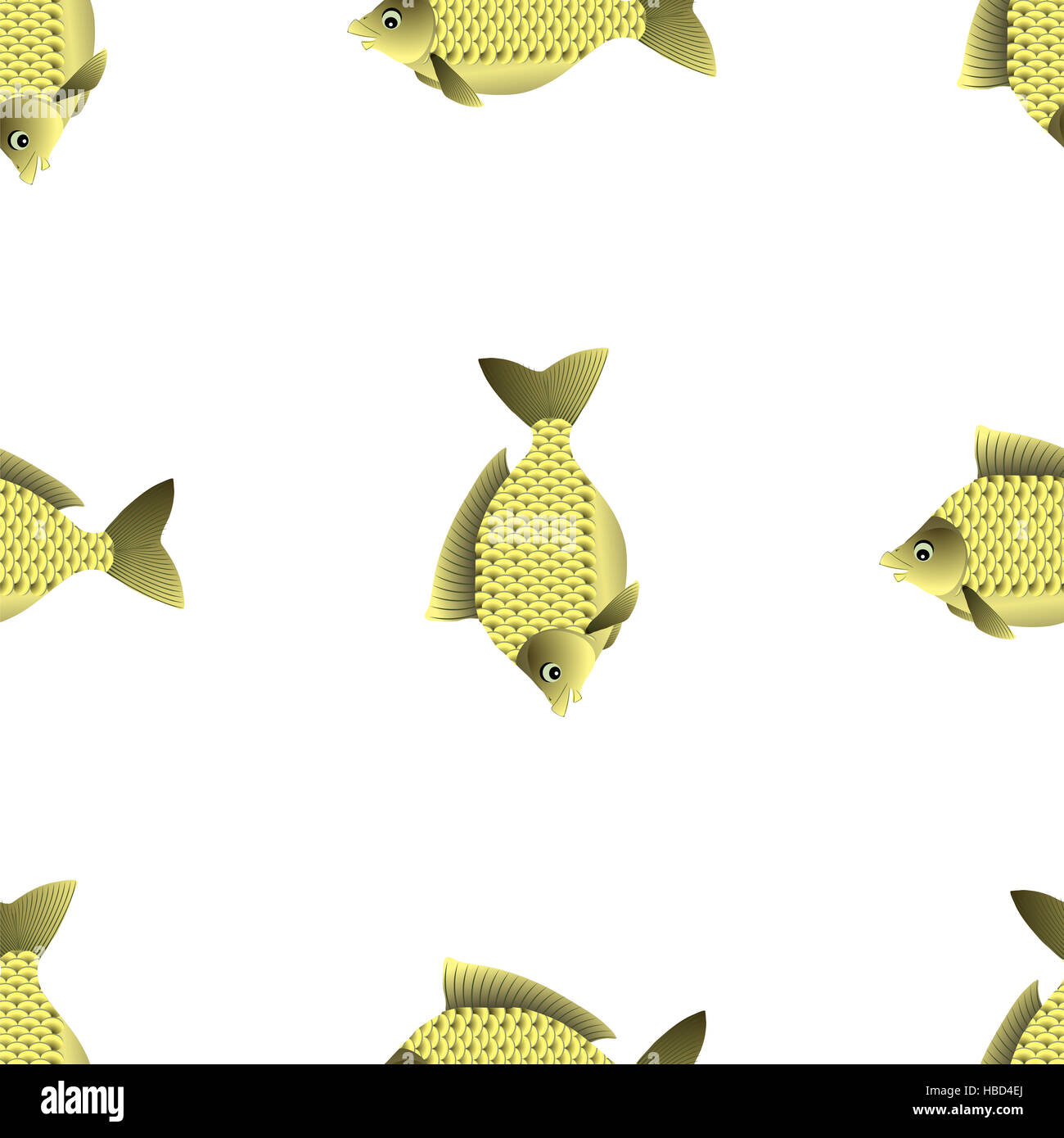 Fresh Carp Isolated. Seamless Fish Pattern Stock Photo - Alamy
