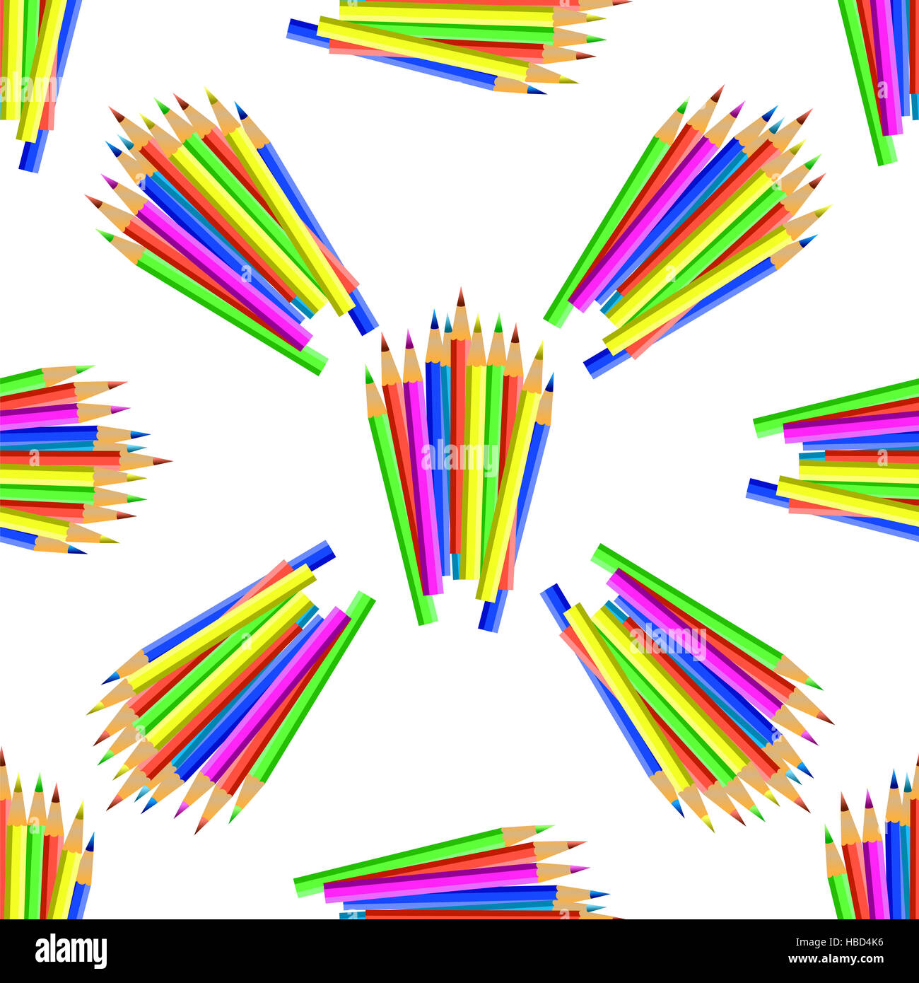 Colorful Pencils Seamles Pattern Stock Photo - Alamy