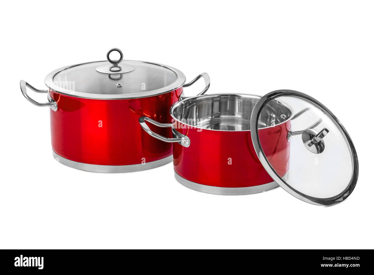 Red steel pans Stock Photo - Alamy
