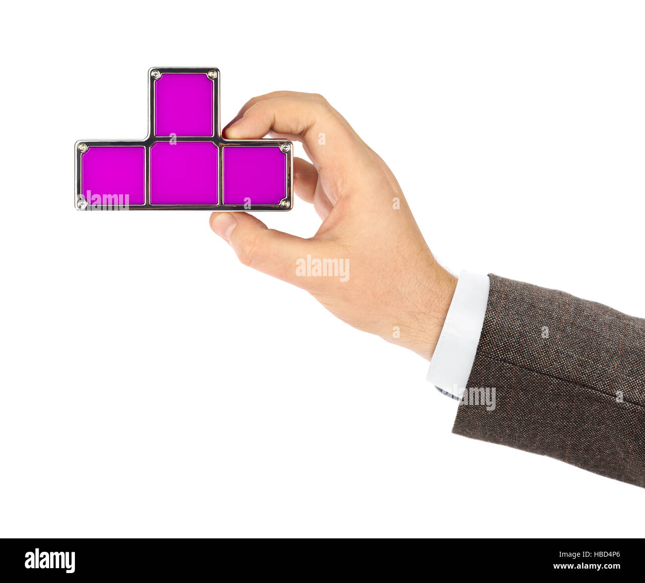 Hand with tetris toy blocks Stock Photo - Alamy
