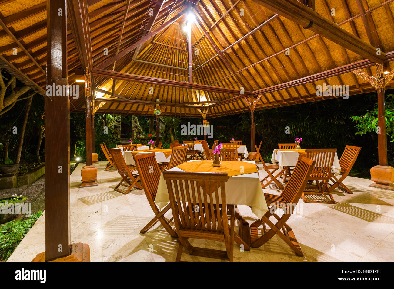 Tables in restaurant Stock Photo - Alamy