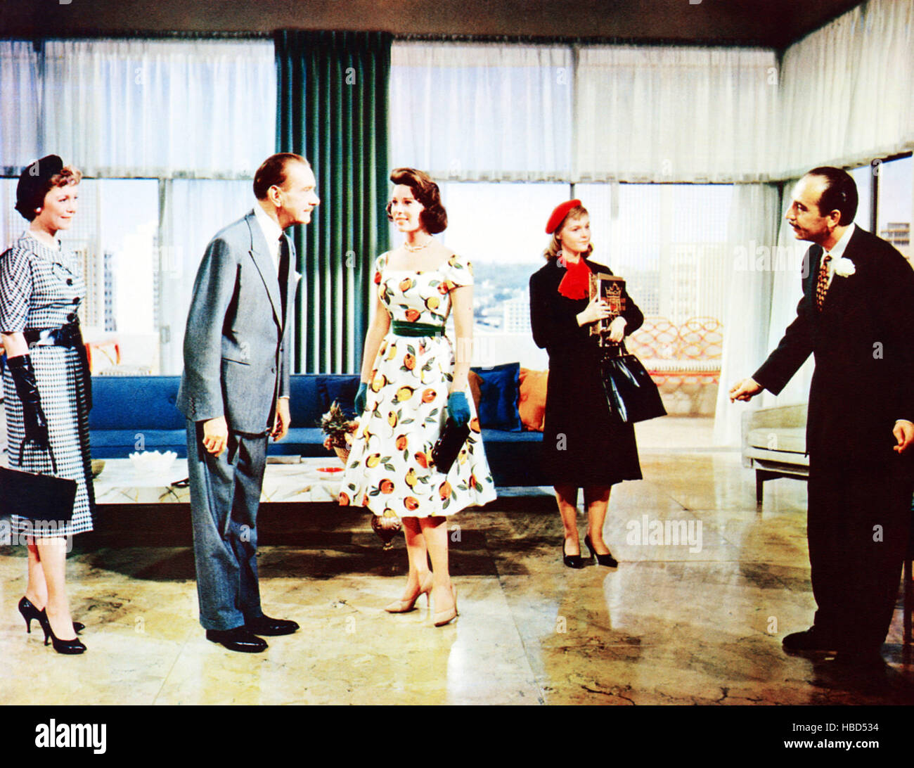 HOLIDAY FOR LOVERS, from left: Jane Wyman, Clifton Webb, Jill St. John ...