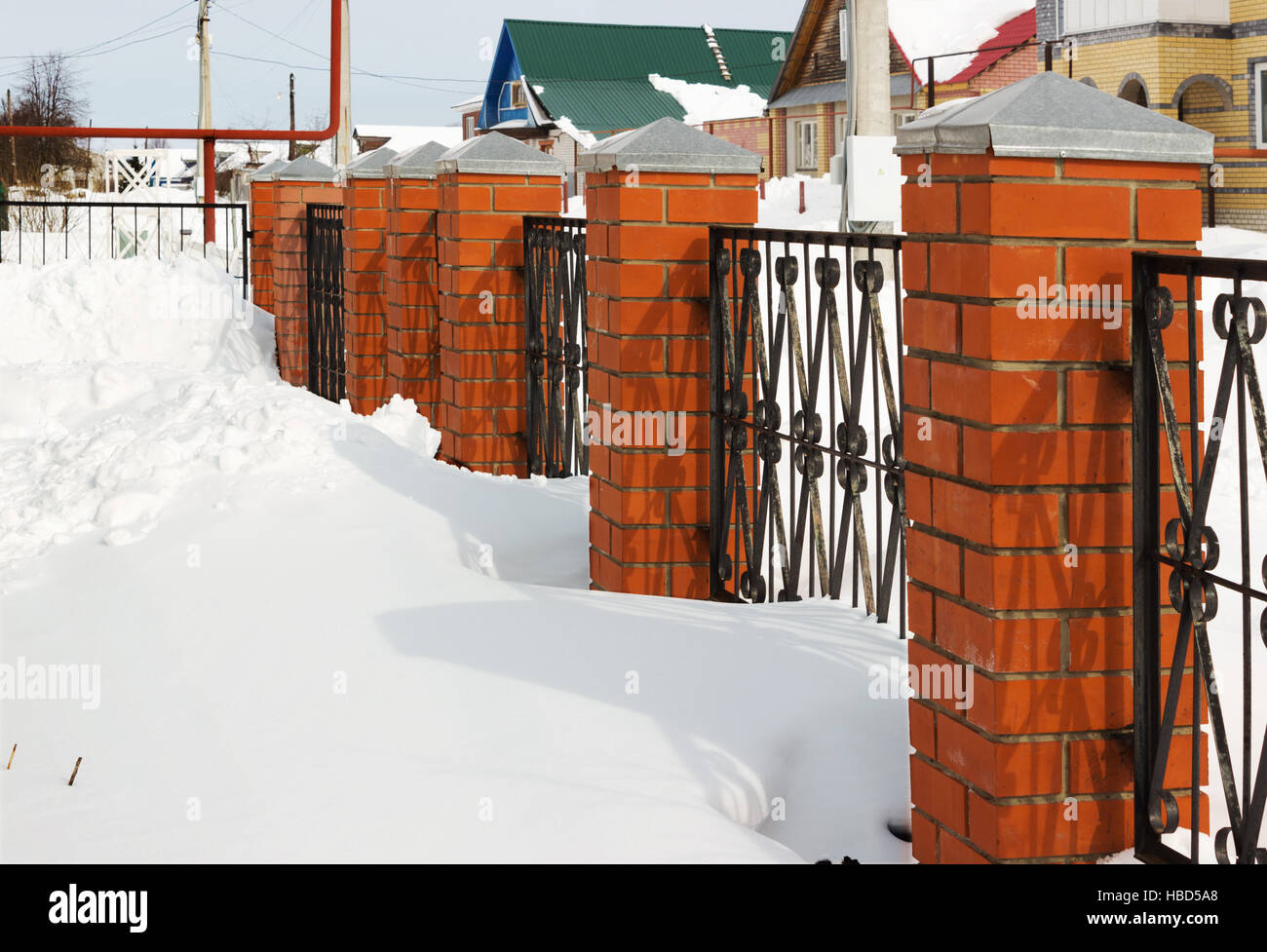 Red snow fence hi-res stock photography and images - Alamy