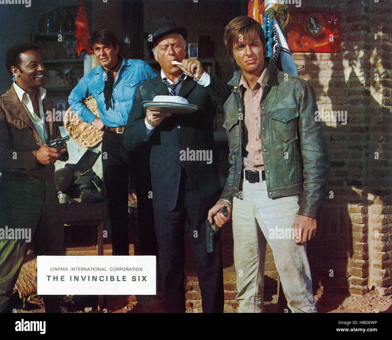 THE INVINCIBLE SIX, from left: Lon Satton, Stuart Whitman, Curd Jurgens ...