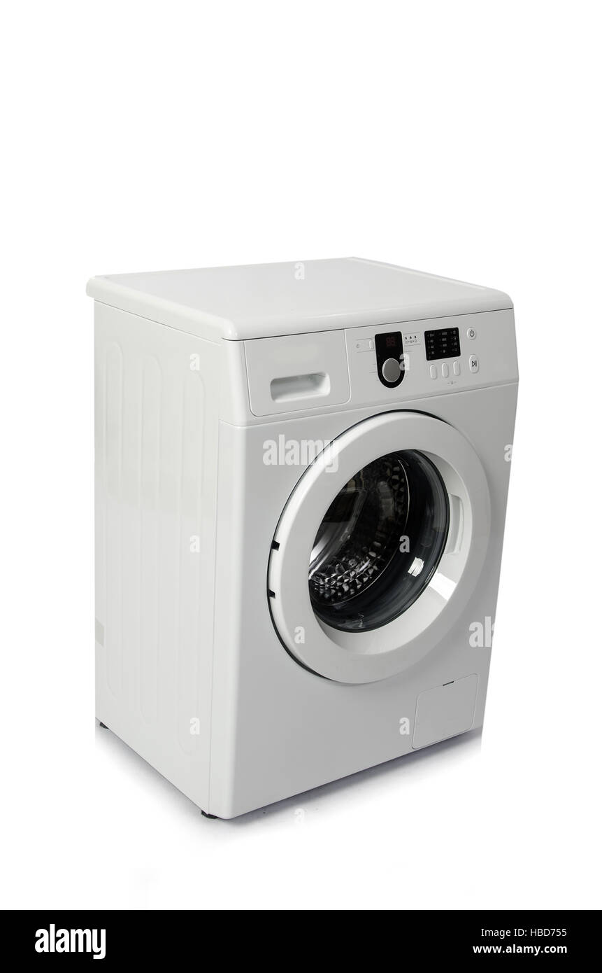 Washing machine isolated on white background Stock Photo - Alamy