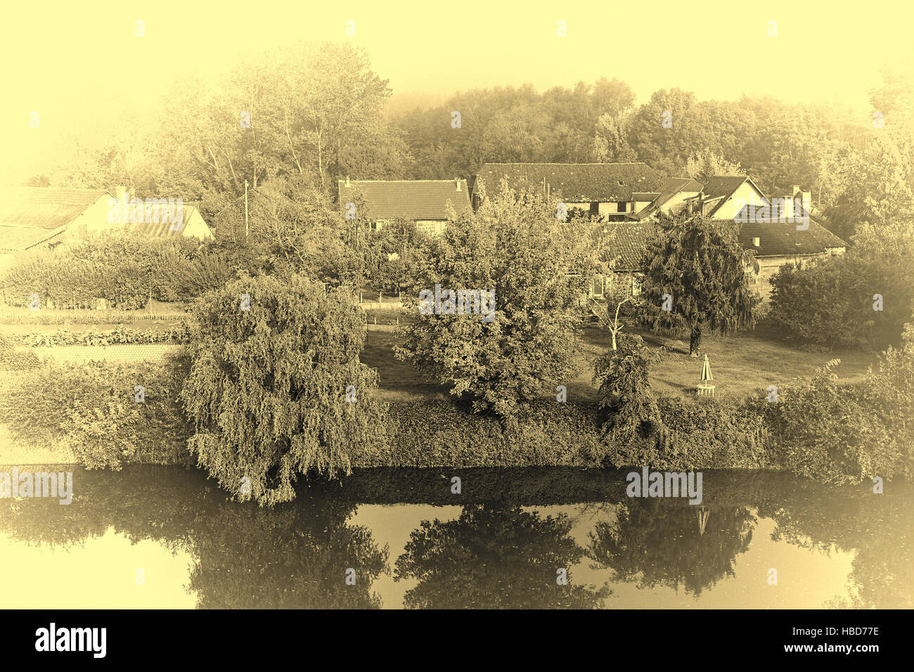 Vintage french village hi-res stock photography and images - Alamy