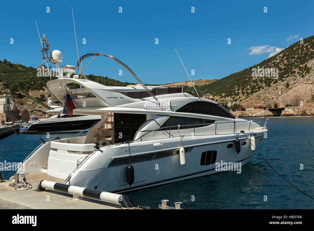 Yacht in the Balaclava Bay Stock Photo - Alamy