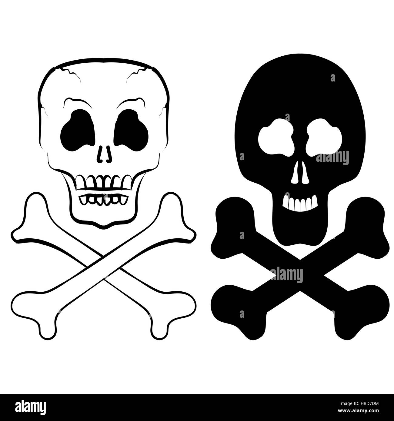 Drawing human skull isolated Cut Out Stock Images & Pictures - Alamy