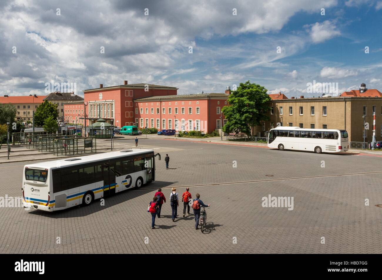Bus meeting in Dessau Central Station Stock Photo - Alamy