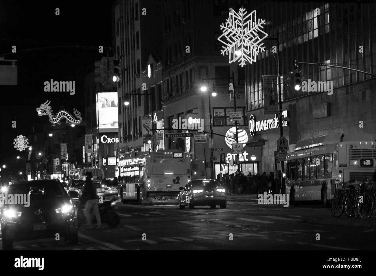 Into the night- urban landscape. A candid nightime photo of streetlife ...