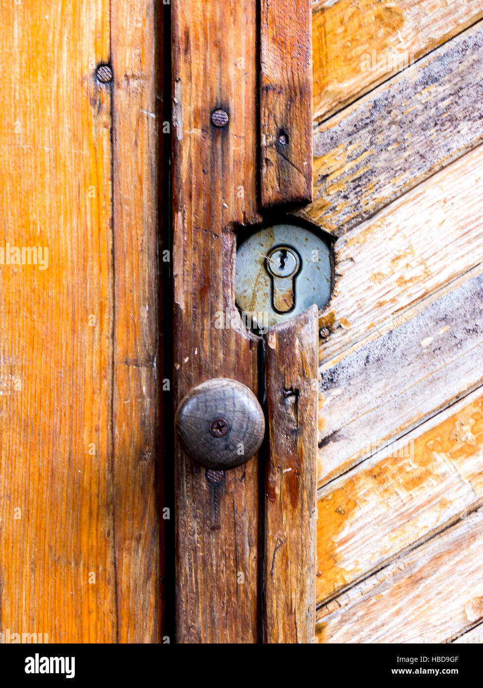 Metal lock and Wooden texture and background Stock Photo - Alamy