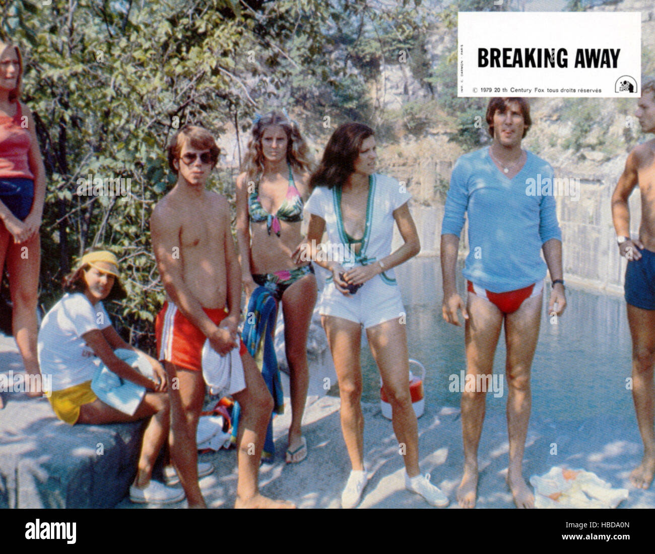 BREAKING AWAY, Robyn Douglass (white shorts), Hart Bochner (blue shirt), 1979, TM & Copyright ...