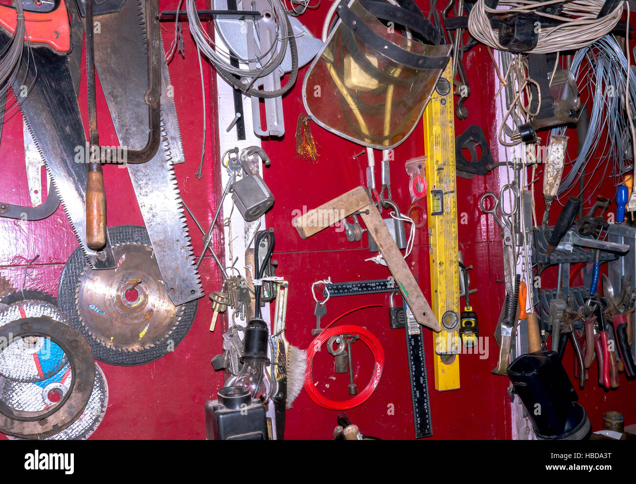 The old small tools background Stock Photo - Alamy