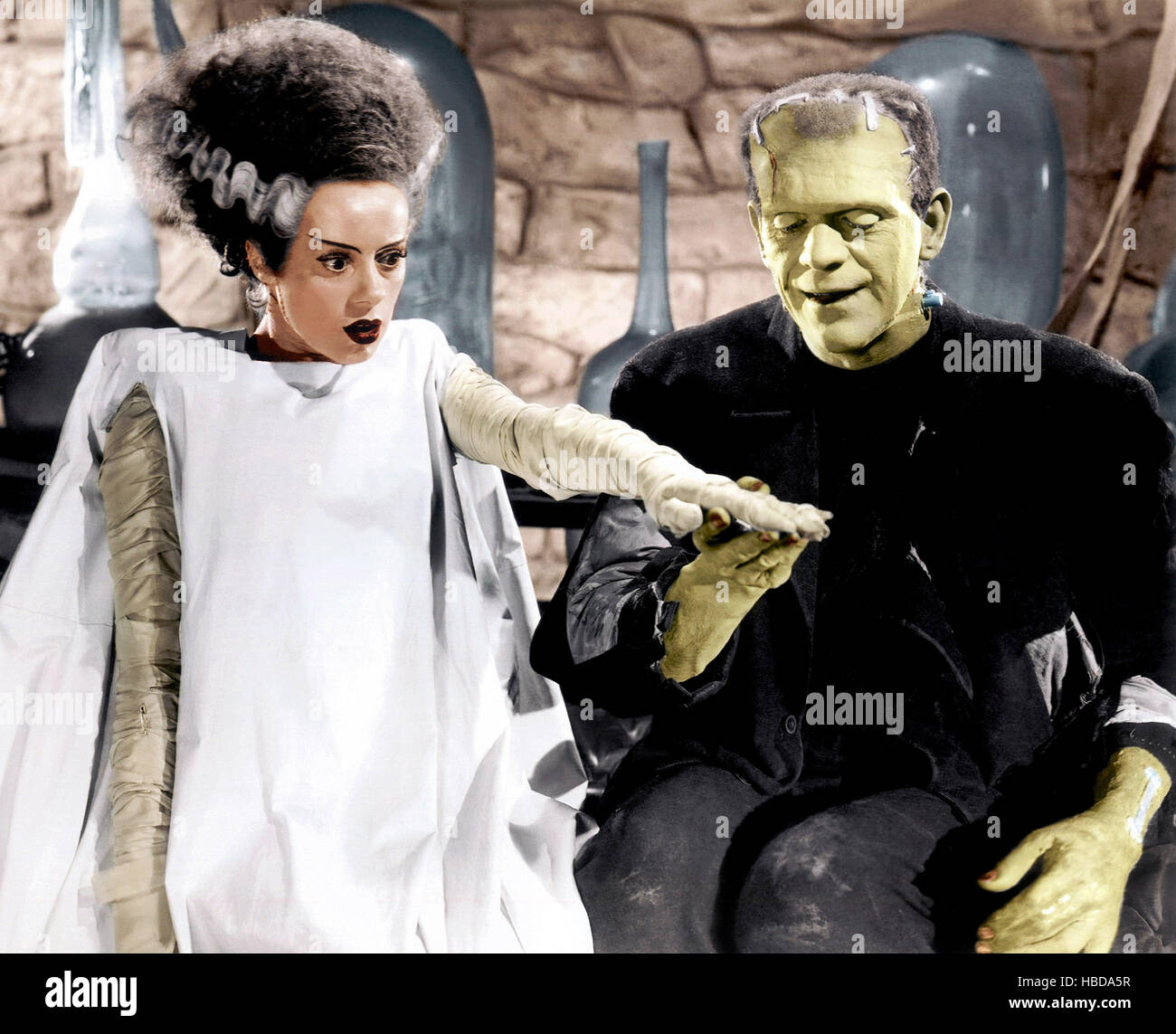 BRIDE OF FRANKENSTEIN, (from left): Elsa Lanchester, Boris Karloff ...