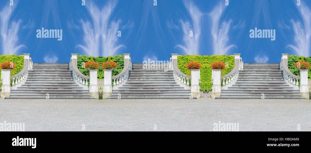 Three stone steps to the sky Stock Photo - Alamy