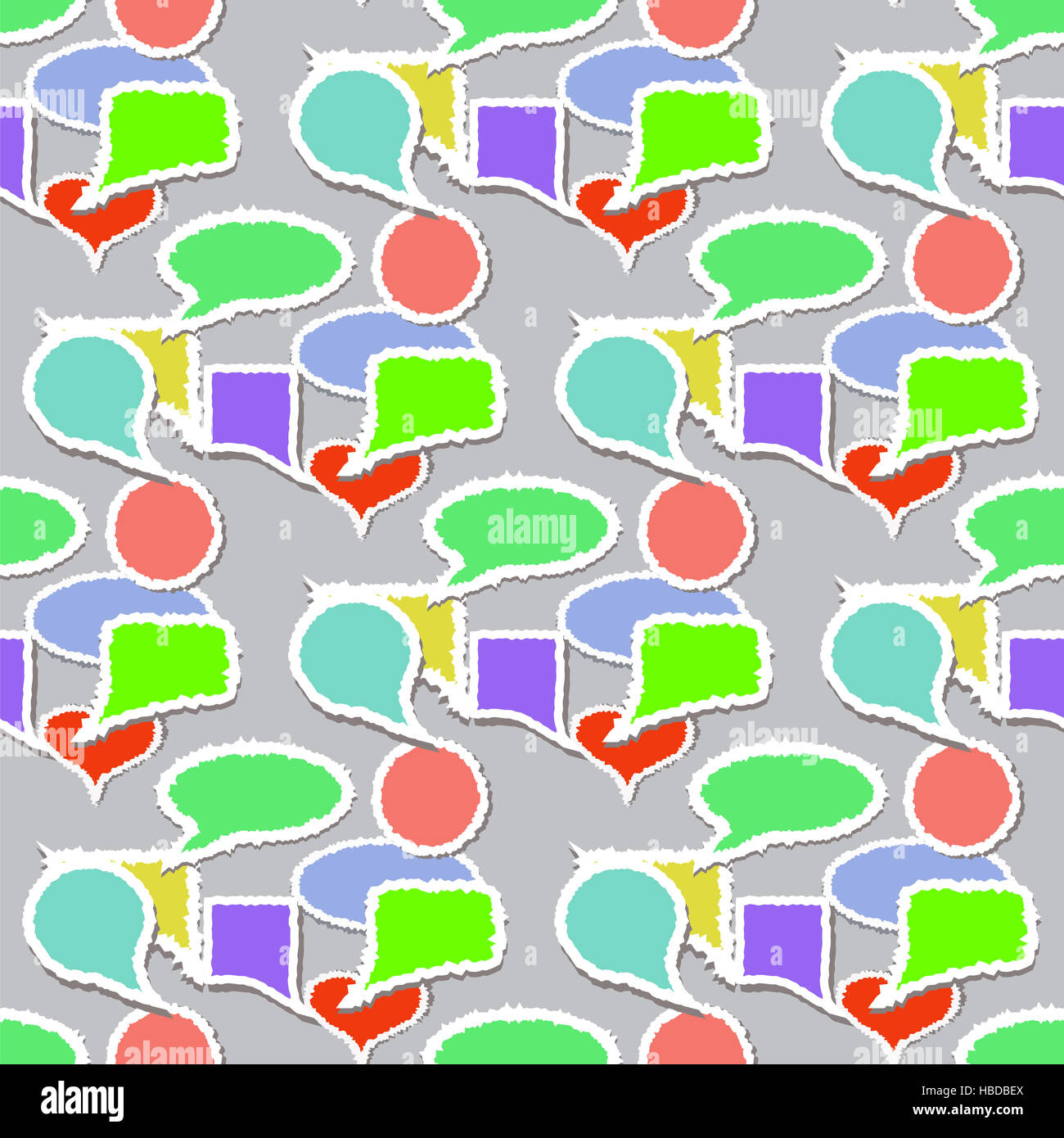 Speech Bubbles Pattern. Stickers Background Stock Photo - Alamy