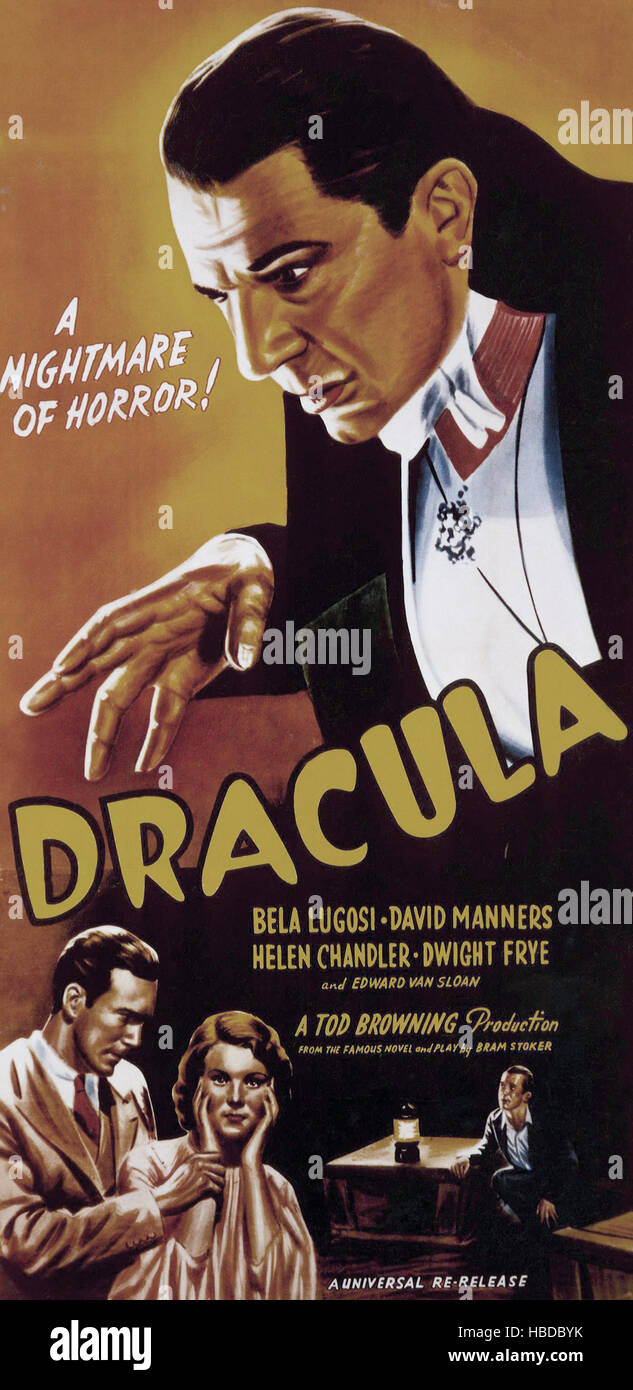 DRACULA, Bela Lugosi, David Manners, Helen Chandler, 1931 Stock Photo ...