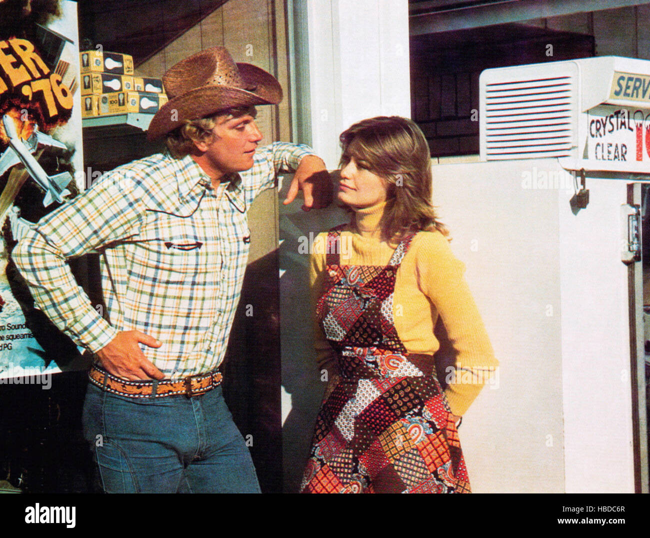DRIVE-IN, from left: Kent Perkins, Ashley Cox, 1976 Stock Photo - Alamy
