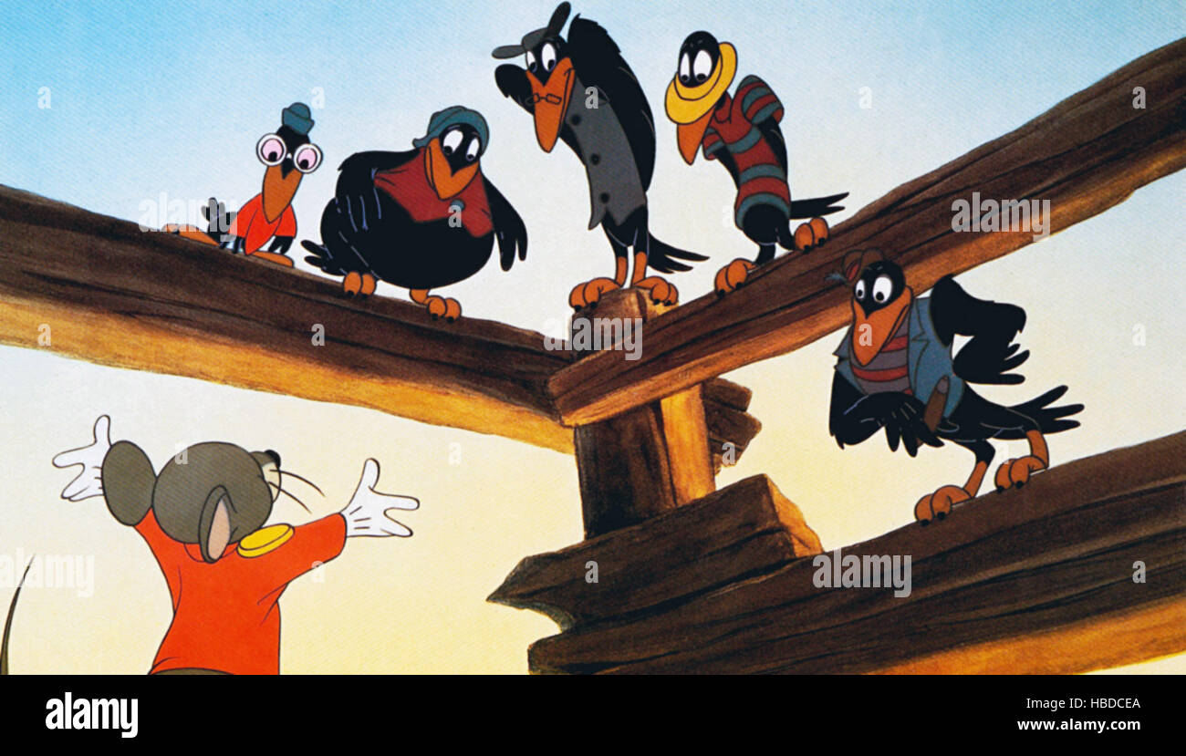 DUMBO, Timothy Mouse (back to camera), Crows, 1941 Stock Photo - Alamy