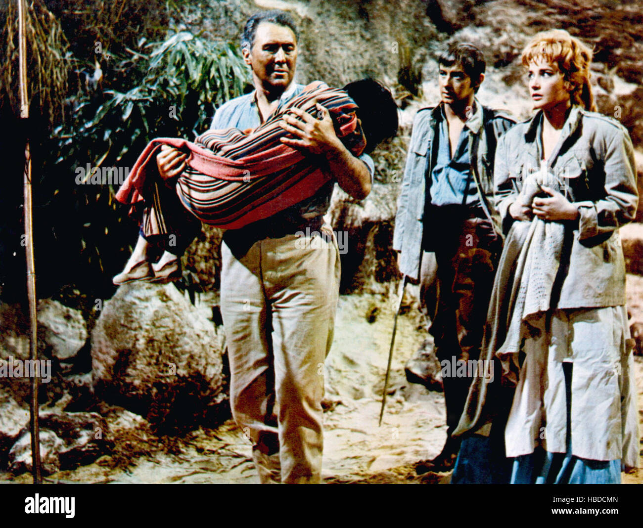 EAST OF SUDAN, Anthony Quayle (holding child), Jenny Agutter (being ...