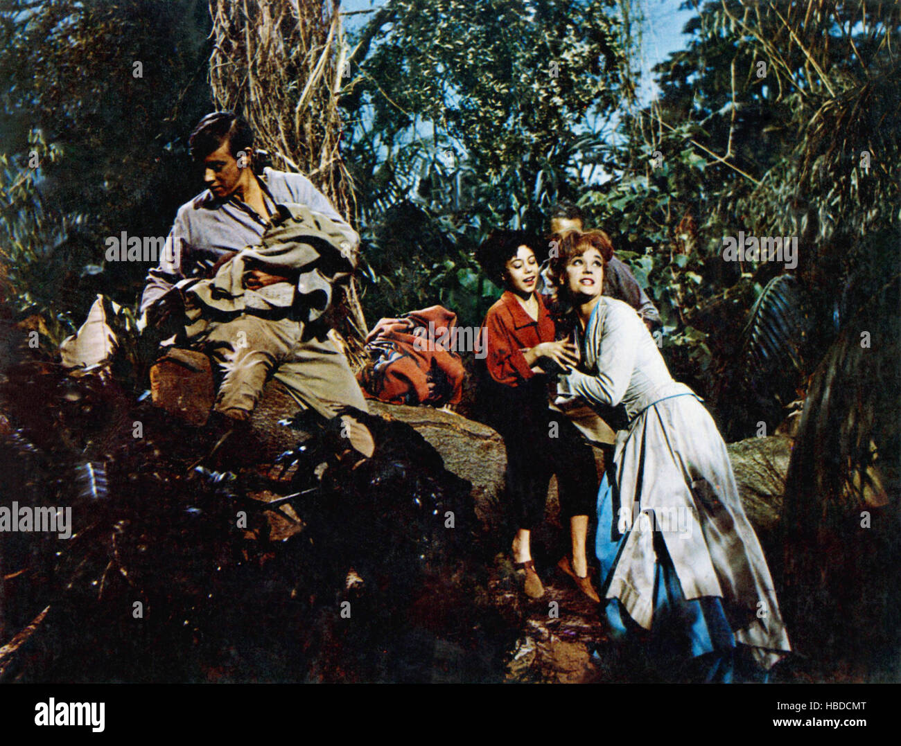 EAST OF SUDAN, Derek Fowlds (left), Jenny Agutter (red shirt), Sylvia ...