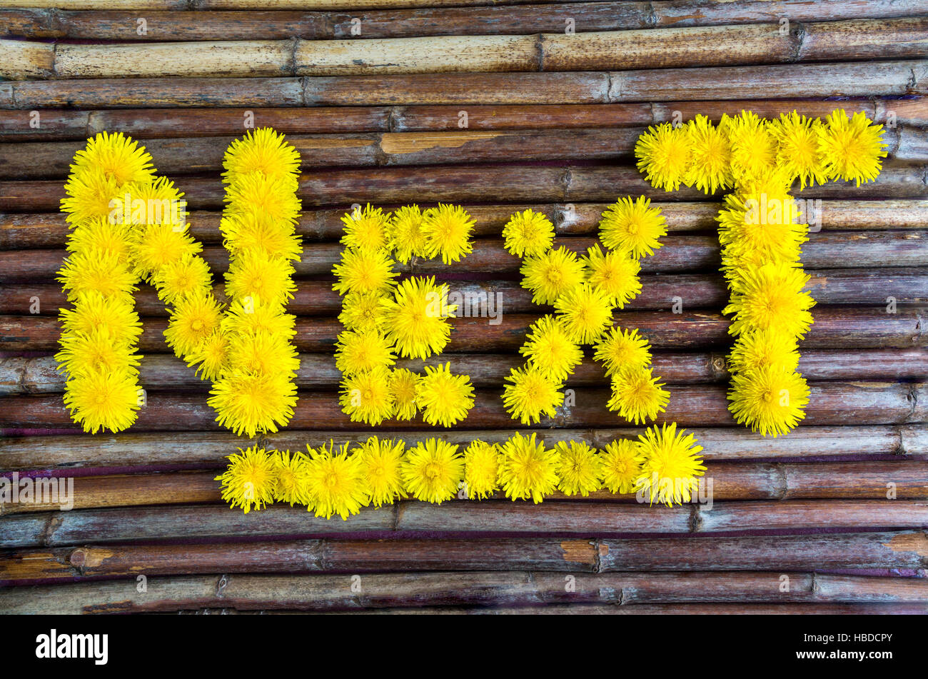 word made from flowers Stock Photo - Alamy