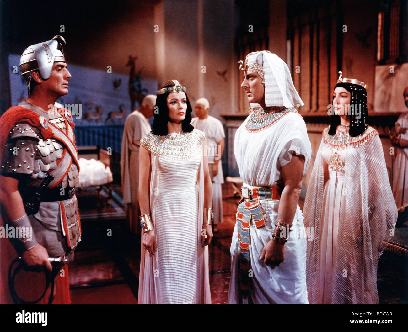 THE EGYPTIAN, from left: Victor Mature, Gene Tierney, Michael Wilding ...