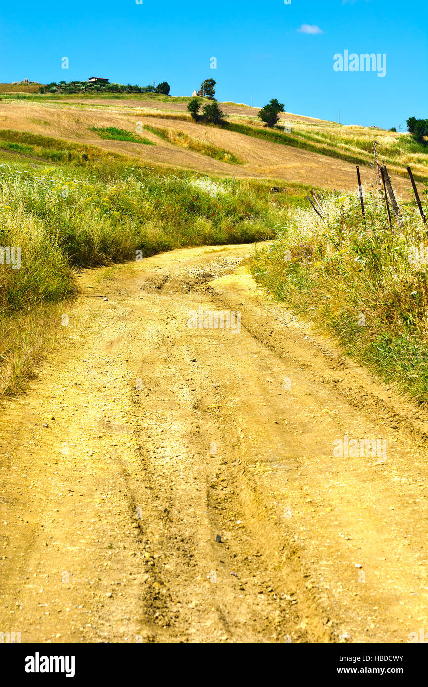 Dirt road between farming hi-res stock photography and images - Alamy