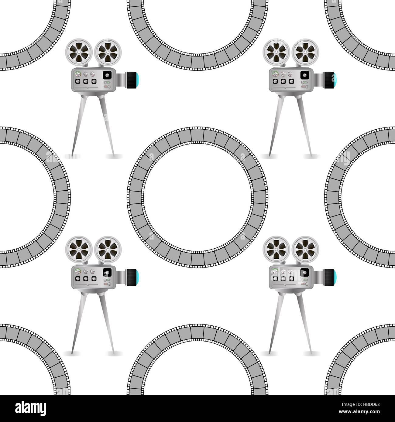 Seamless Retro Cinema Pattern Stock Photo - Alamy