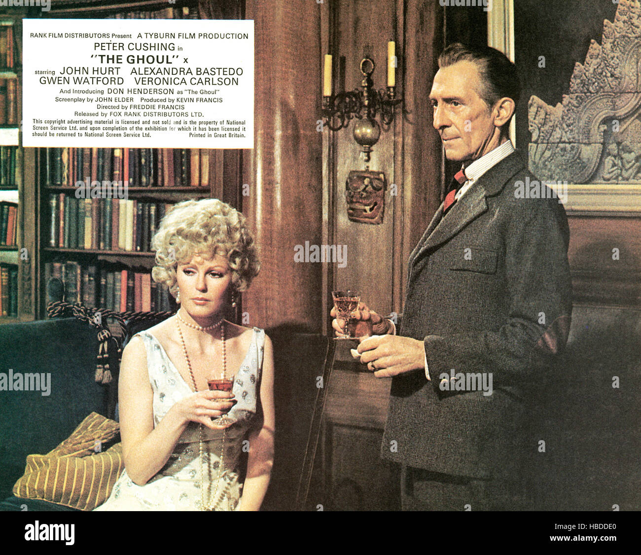 THE GHOUL, from left: Veronica Carlson, Peter Cushing, 1975 Stock Photo ...