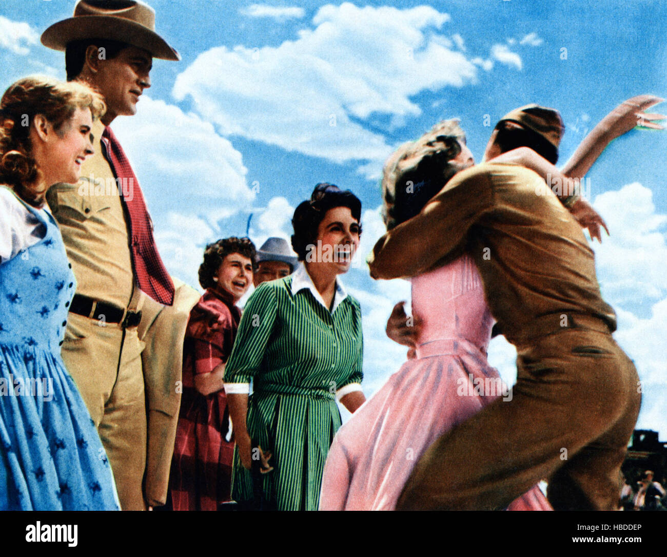 GIANT, Carroll Baker (left), Rock Hudson (second left), Jane Withers ...