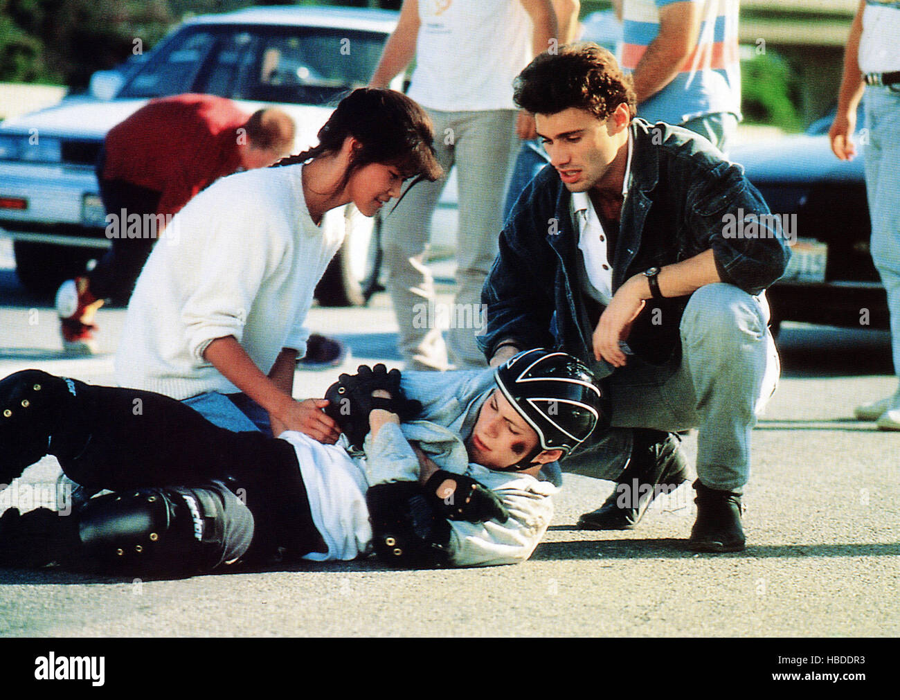 GLEAMING THE CUBE, from left: Min Luong, Christian Slater (on ground ...