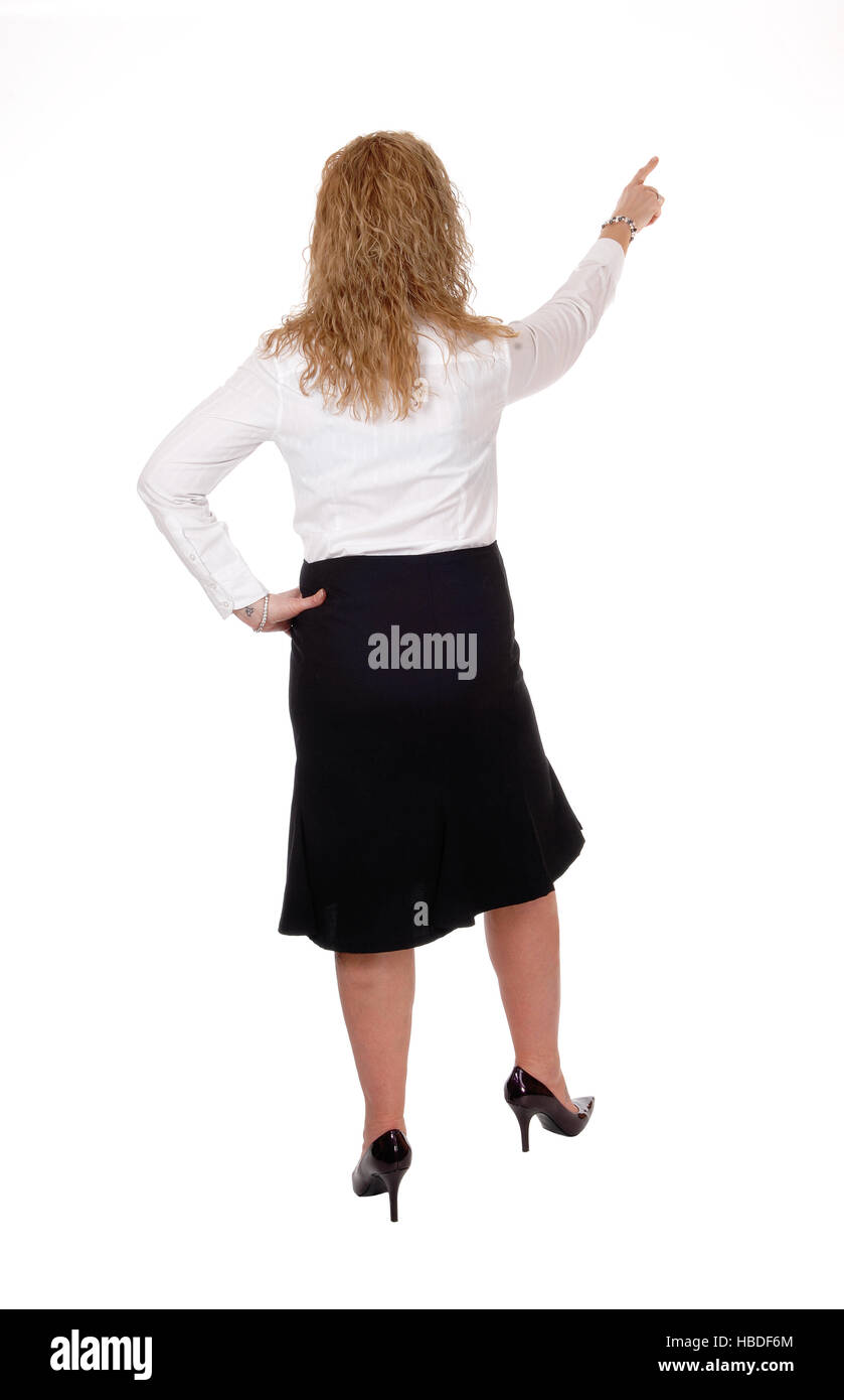 Business woman pointing out Cut Out Stock Images & Pictures - Alamy