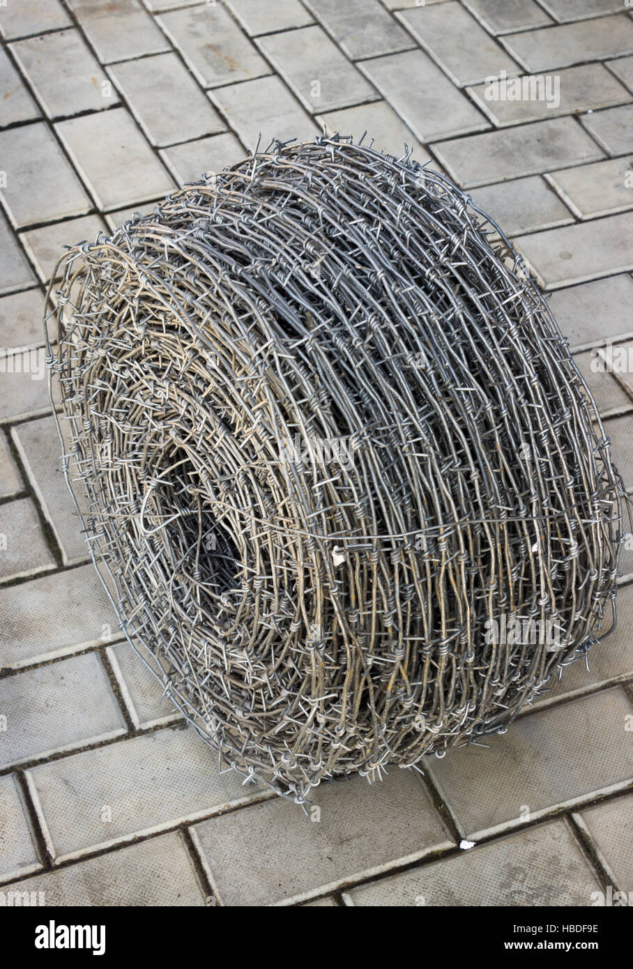 One bay of barbed wire Stock Photo - Alamy