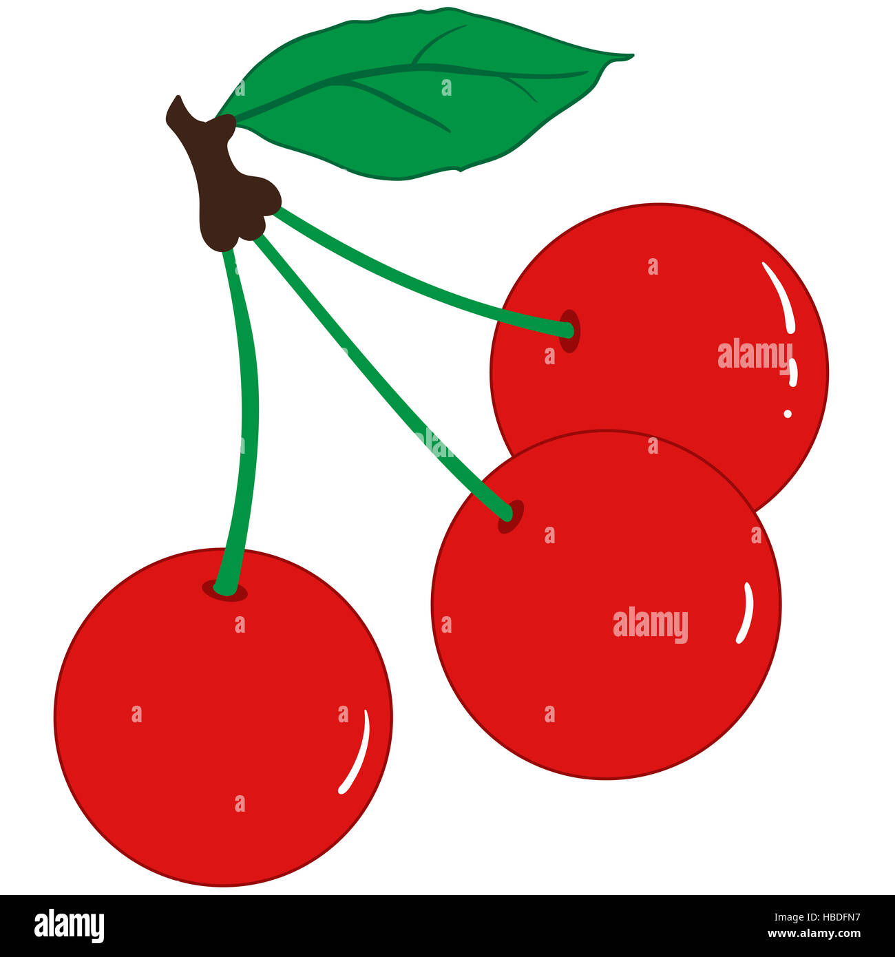 Three ripe cherries Stock Photo - Alamy