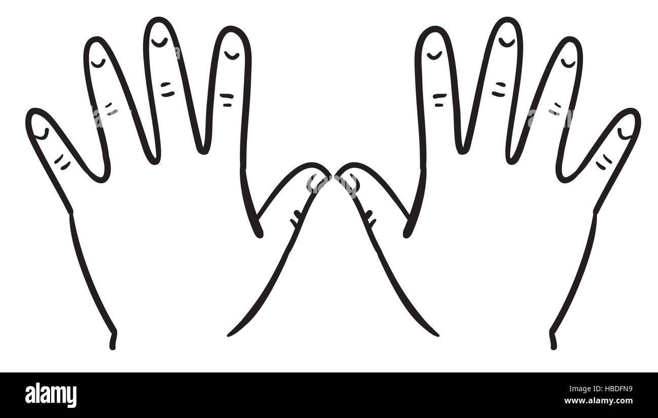 Outline of hands Stock Photo - Alamy