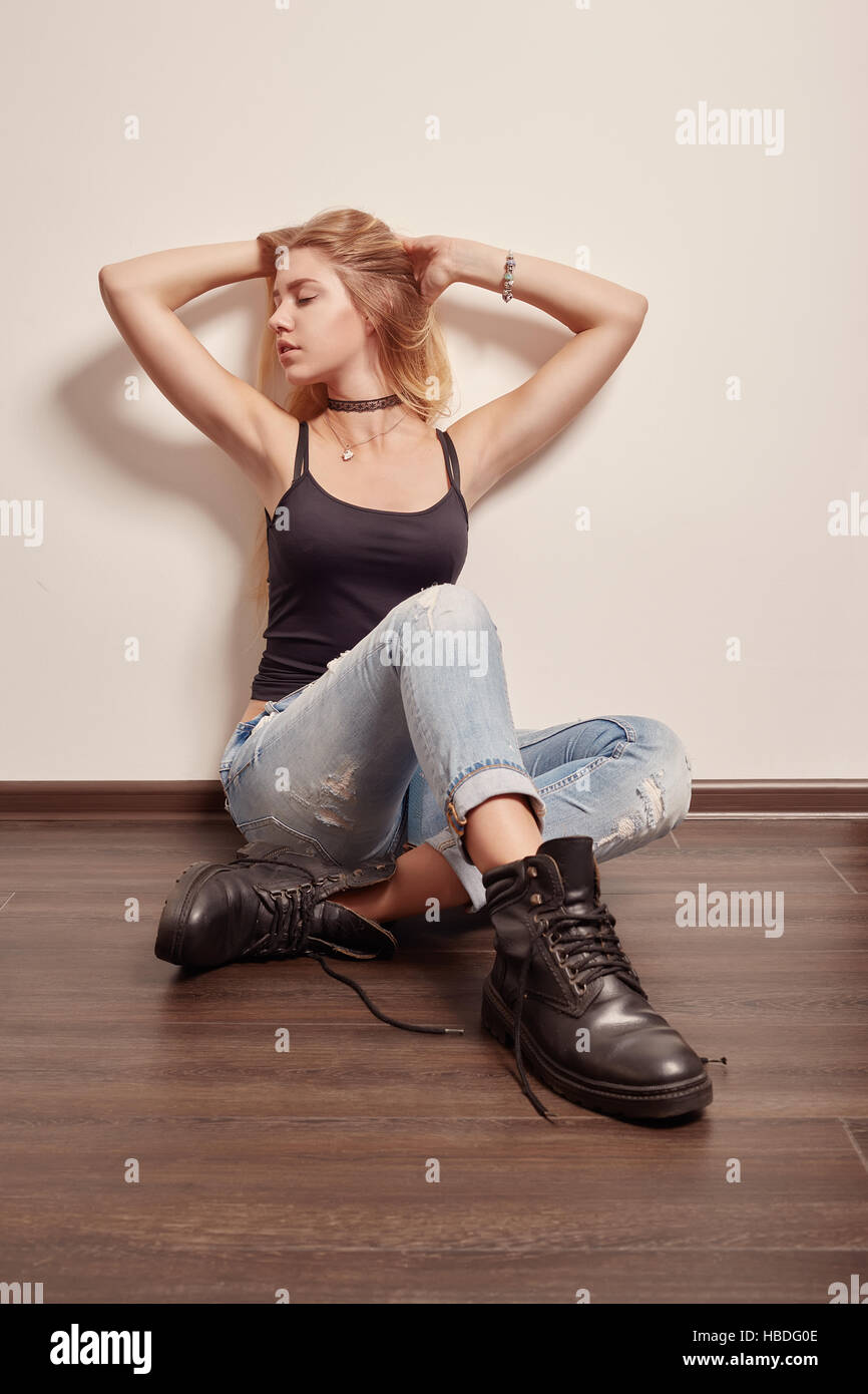 sad pensive girl Stock Photo - Alamy