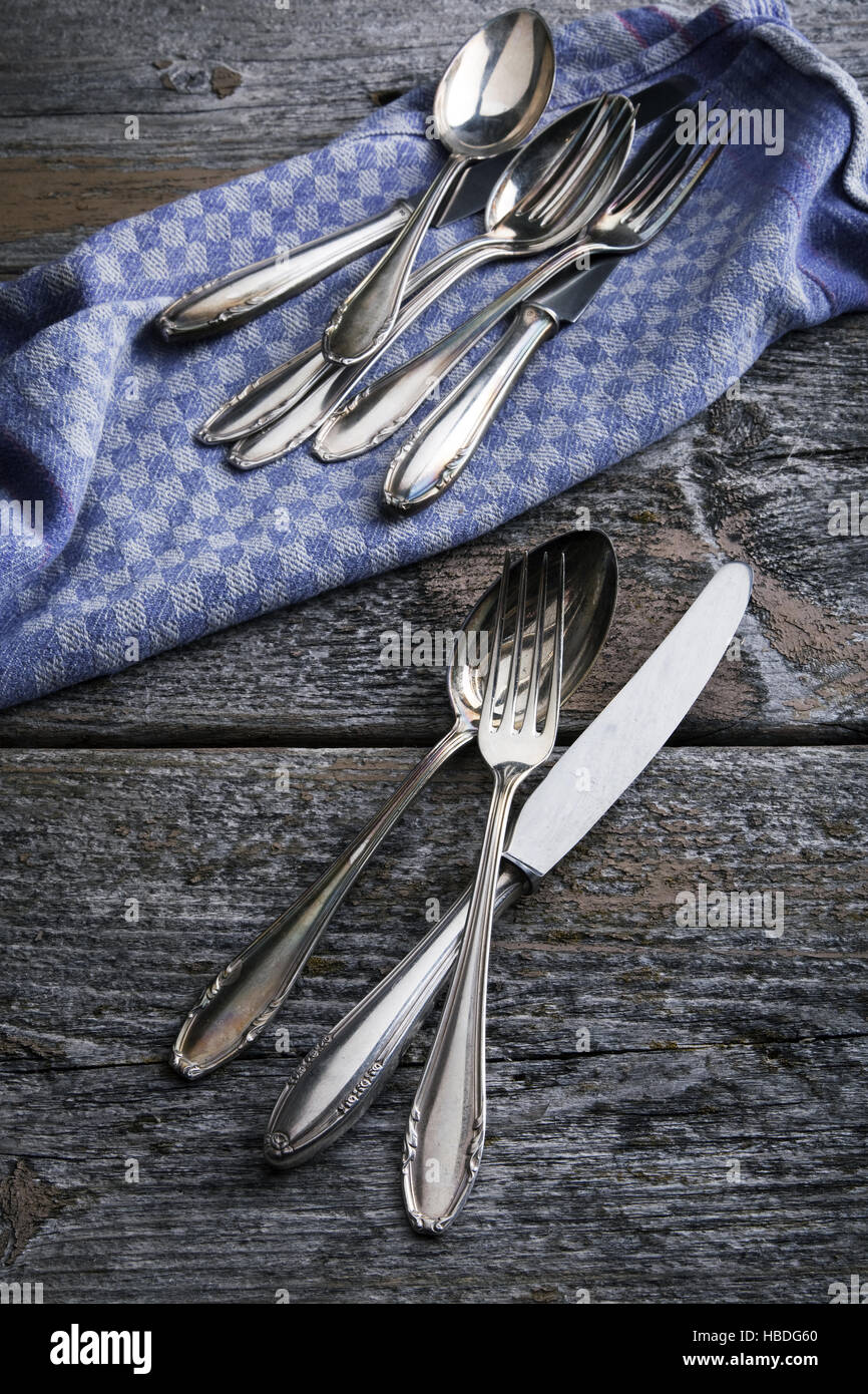 Silver cutlery polishing hi-res stock photography and images - Alamy
