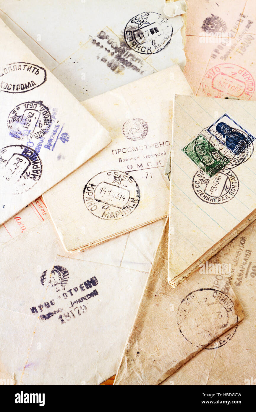 Postage letters with the stamp "Censorship looked" from World War Two ...